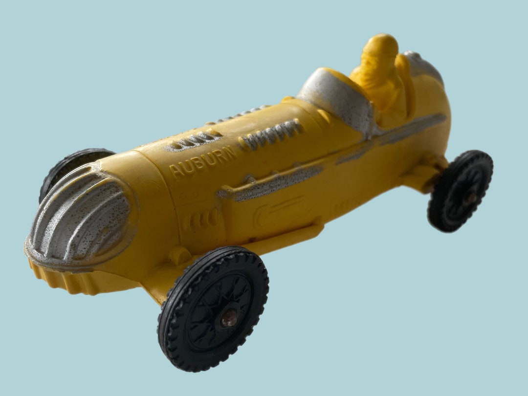 Auburn Vintage Rubber Yellow Indy Race Car Toy With Driver - Etsy