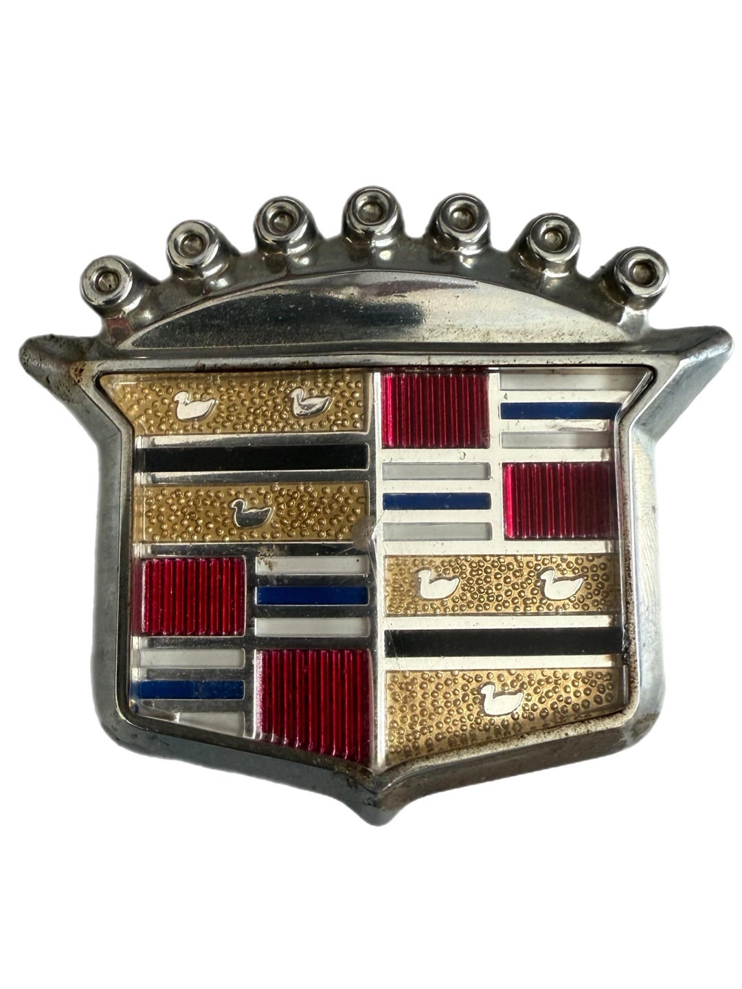 Cadillac Car Emblem Badge Red Gold Silver - Etsy