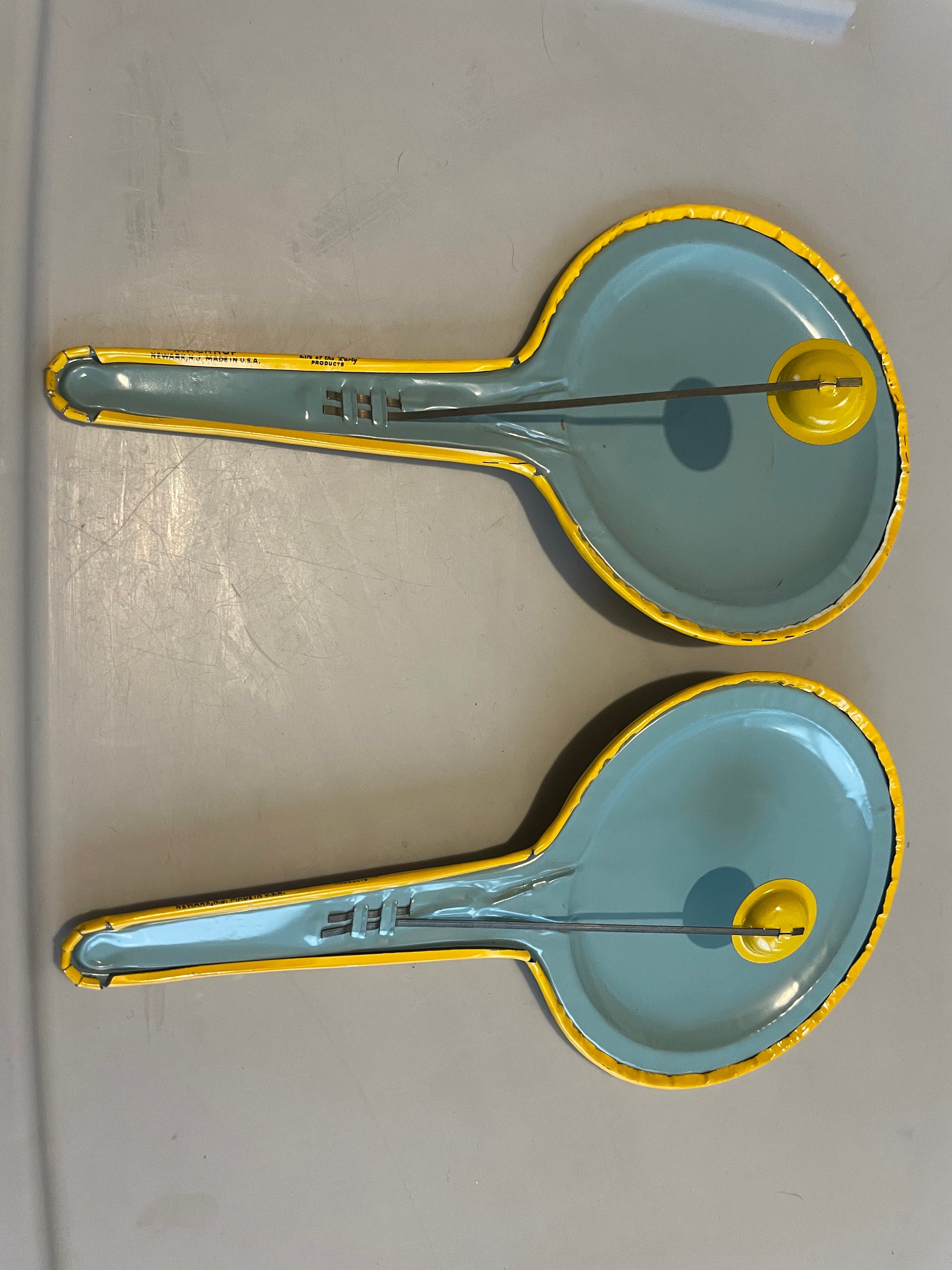 Vintage Kirchhof Metal Clown Noisemaker Clappers 2 Made in Newark New ...