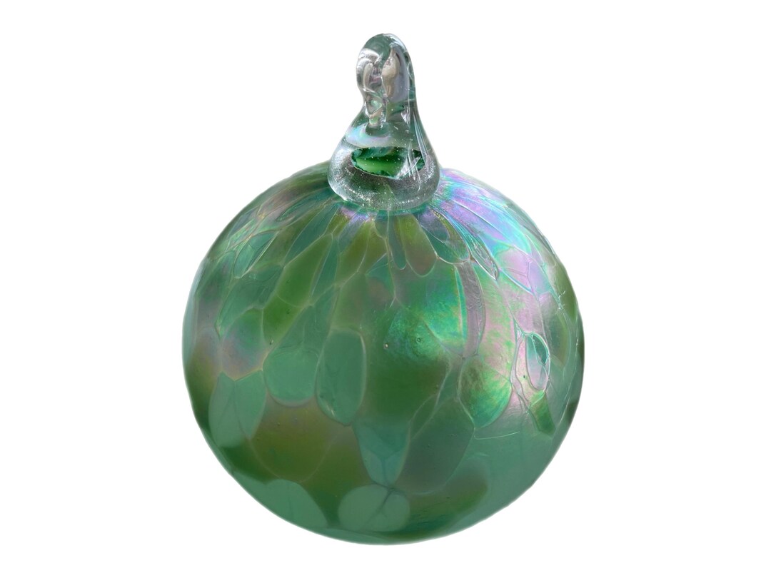 Hand Blown Glass Sphere Ornament With Shaped Top for Hanger for ...