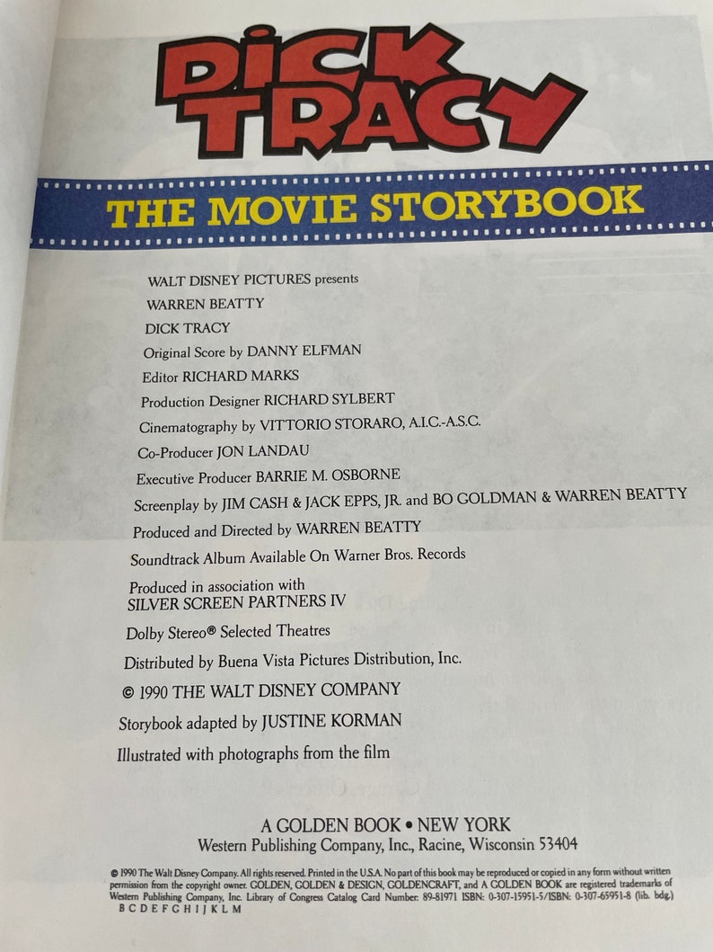 Dick Tracy the Movie Storybook 1990 - Etsy
