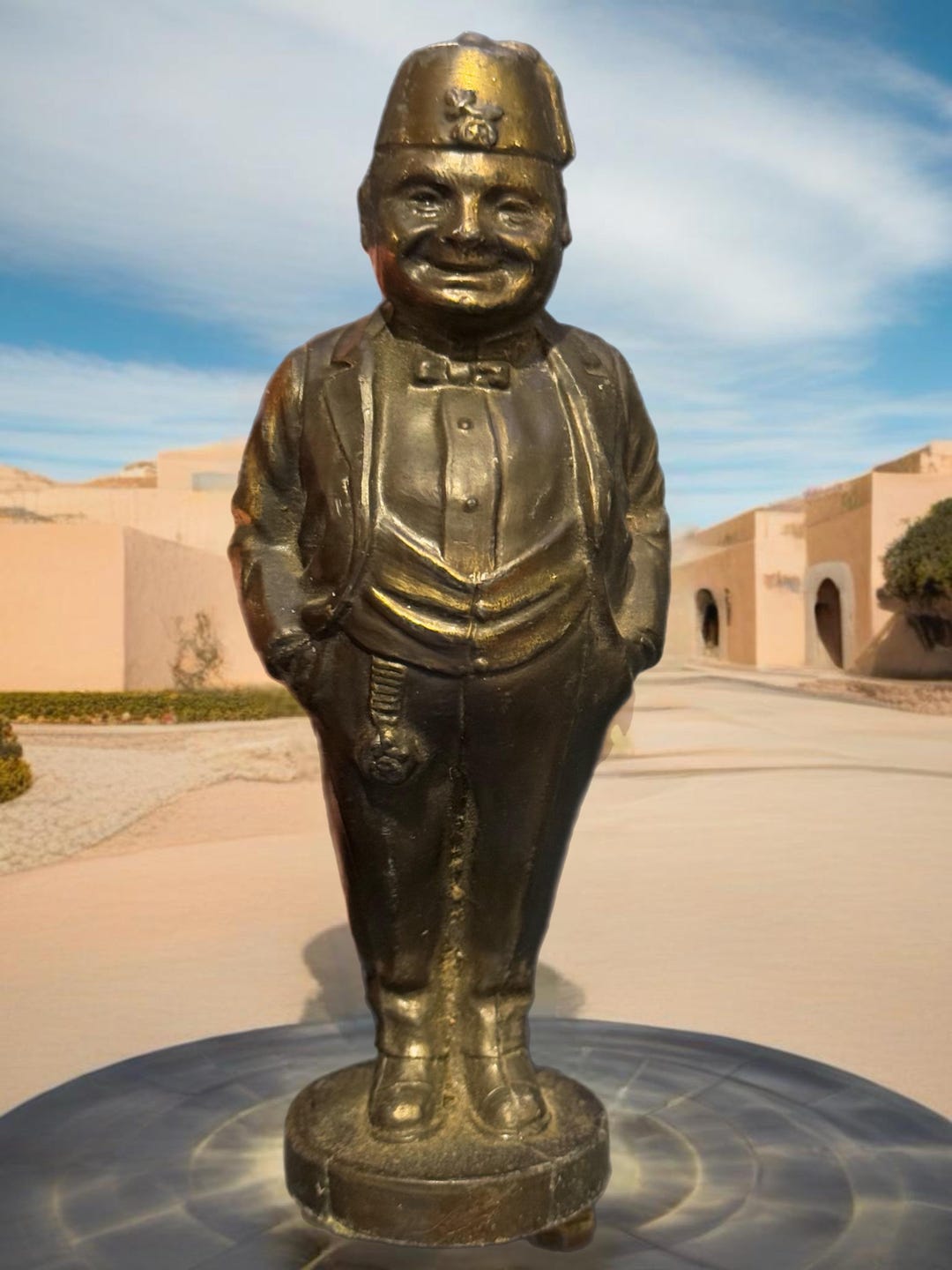 Metal Statue Man Wearing Fez Hat Solid Heavy Brass Mason Shriner - Etsy