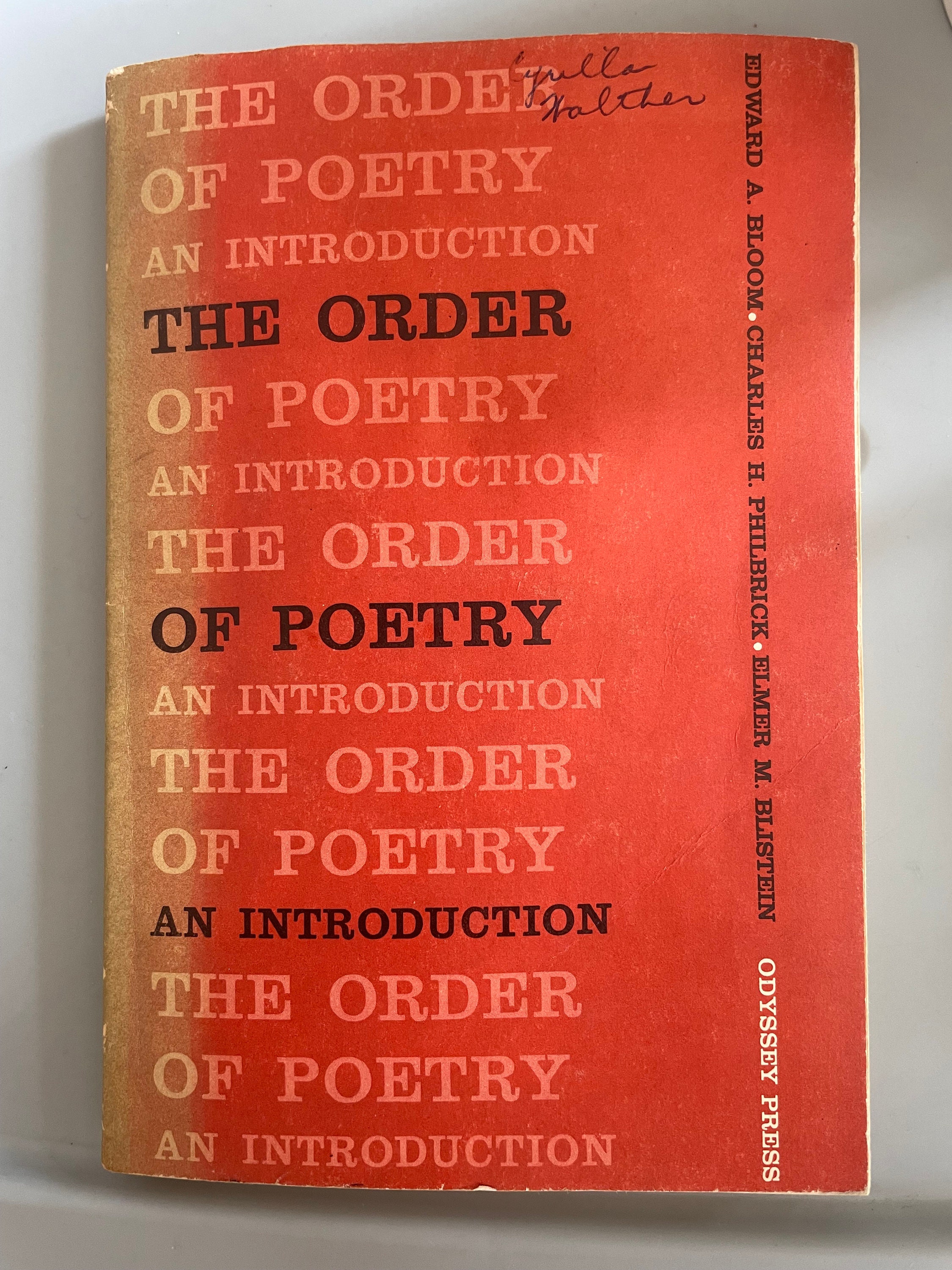 Poetry the Order of Poetry First Printing 1961 - Etsy
