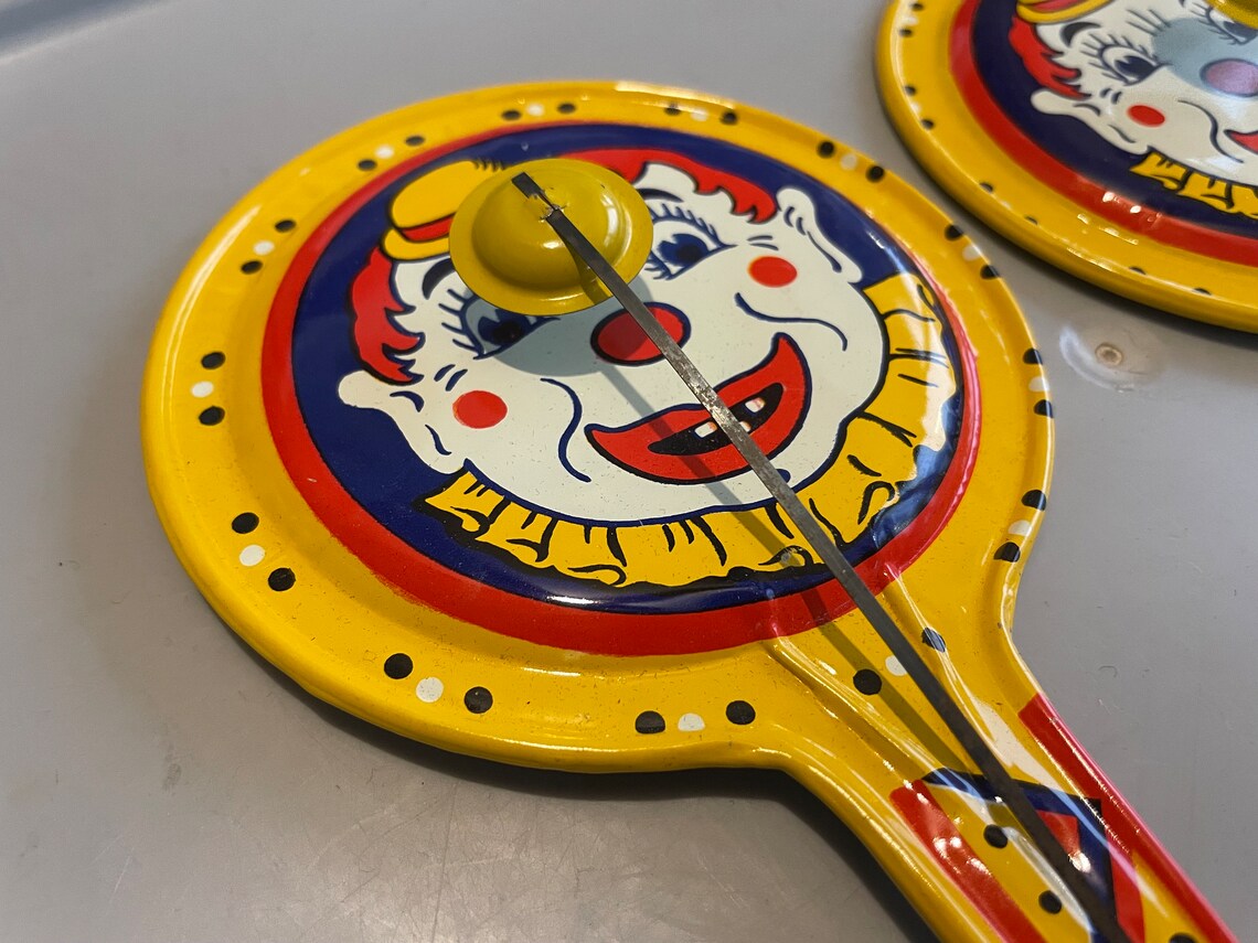 Vintage Kirchhof Metal Clown Noisemaker Clappers 2 Made in Newark New ...