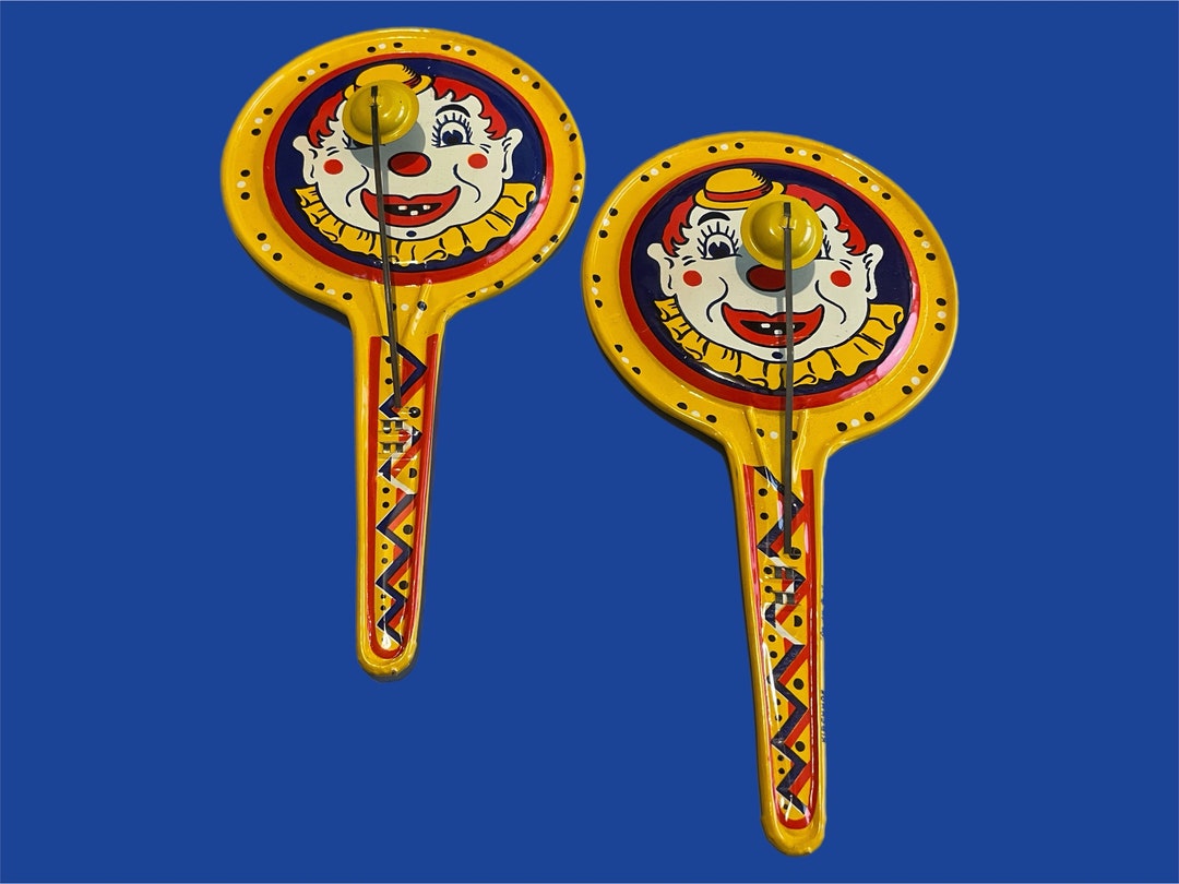 Vintage Kirchhof Metal Clown Noisemaker Clappers 2 Made in Newark New ...