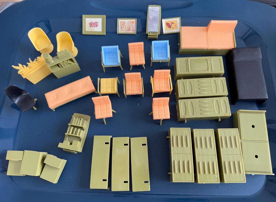 Large Lot of Dollhouse MCM Furniture Marx and More Chairs Pictures ...