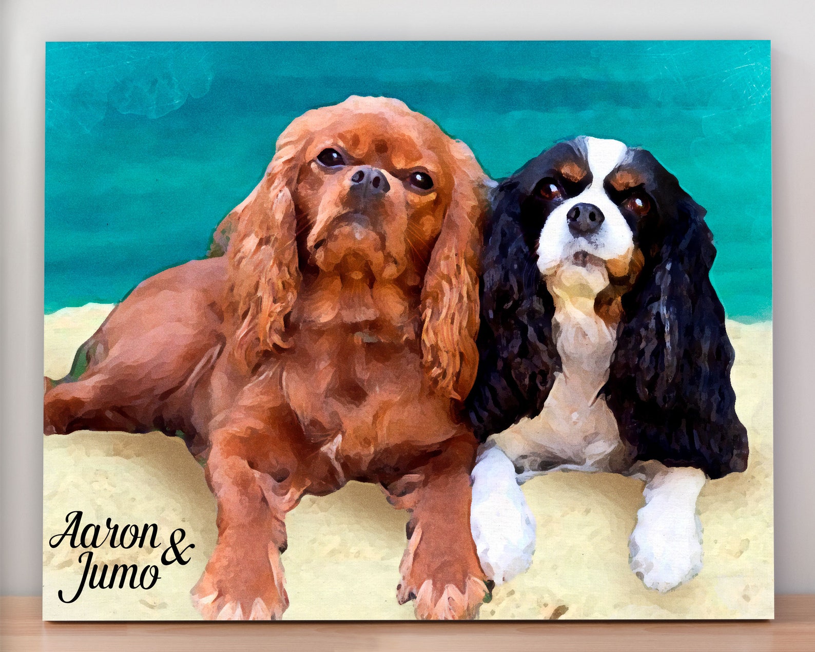 Personalized Multiple Dog Portrait Canvas Custom Multiple Pet - Etsy