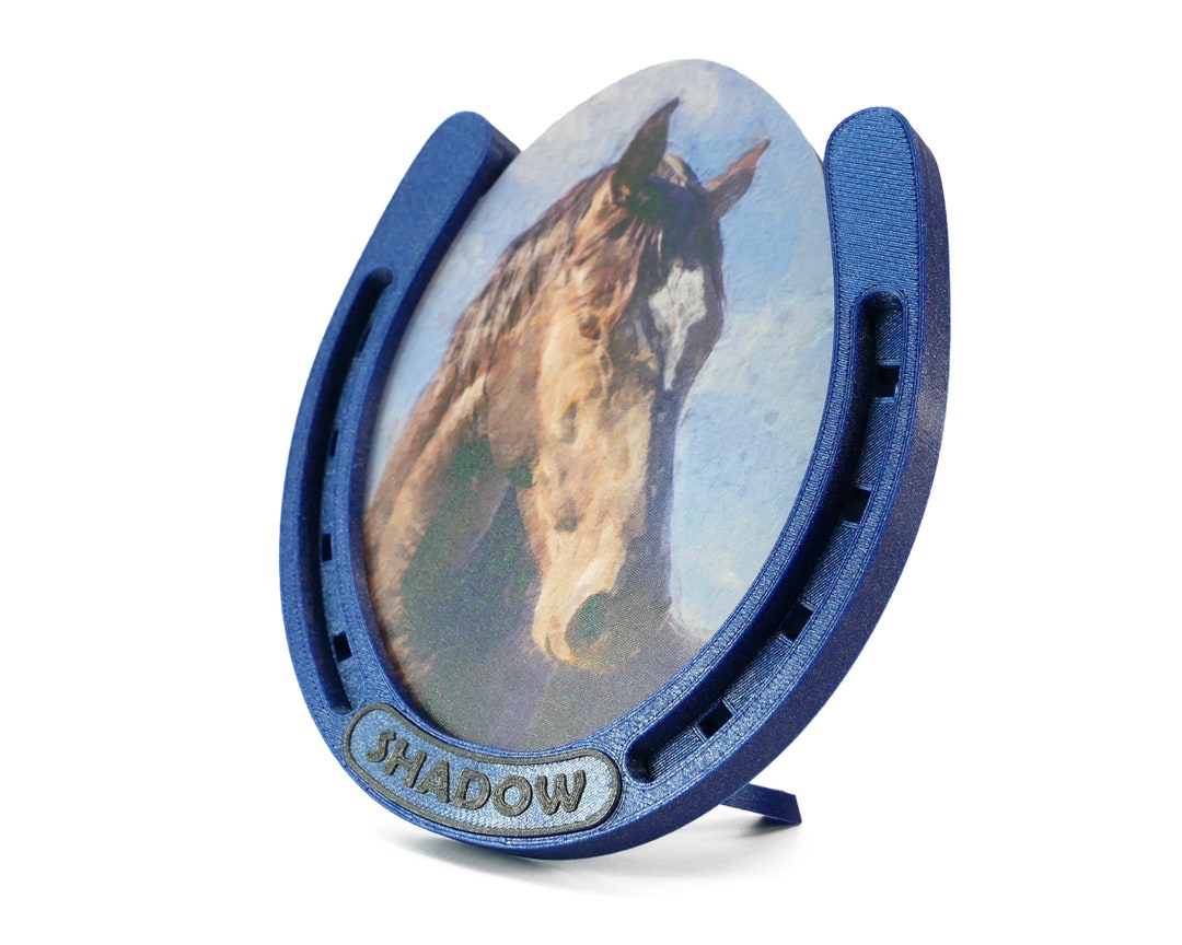 Keepee Frame - Custom Horse Portrait Frame Sparky Blue Color 3D Printed ...