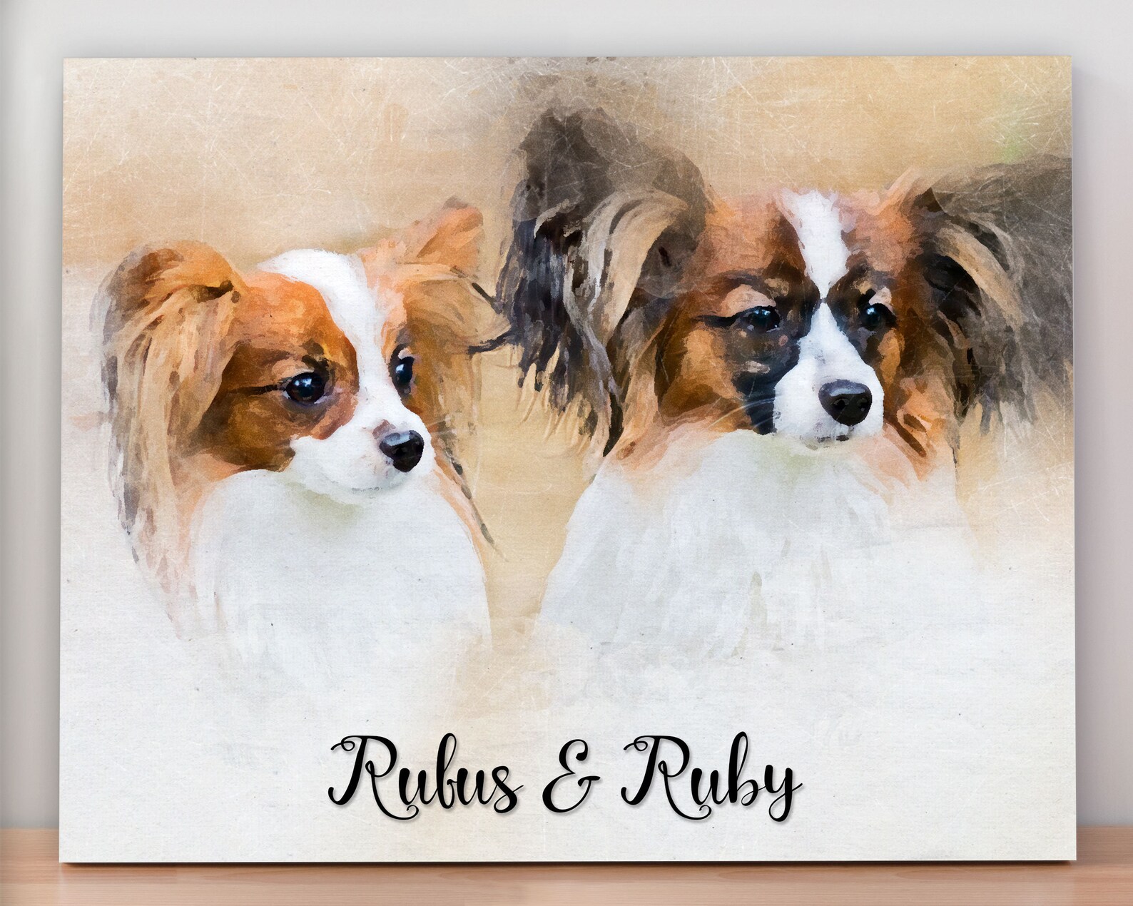 Personalized Multiple Dog Portrait Canvas: Custom Pet Memorial Gift - Etsy
