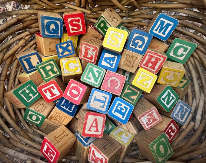 Vintage ABC Blocks | Wooden Building Blocks | Vintage Block Set for ...