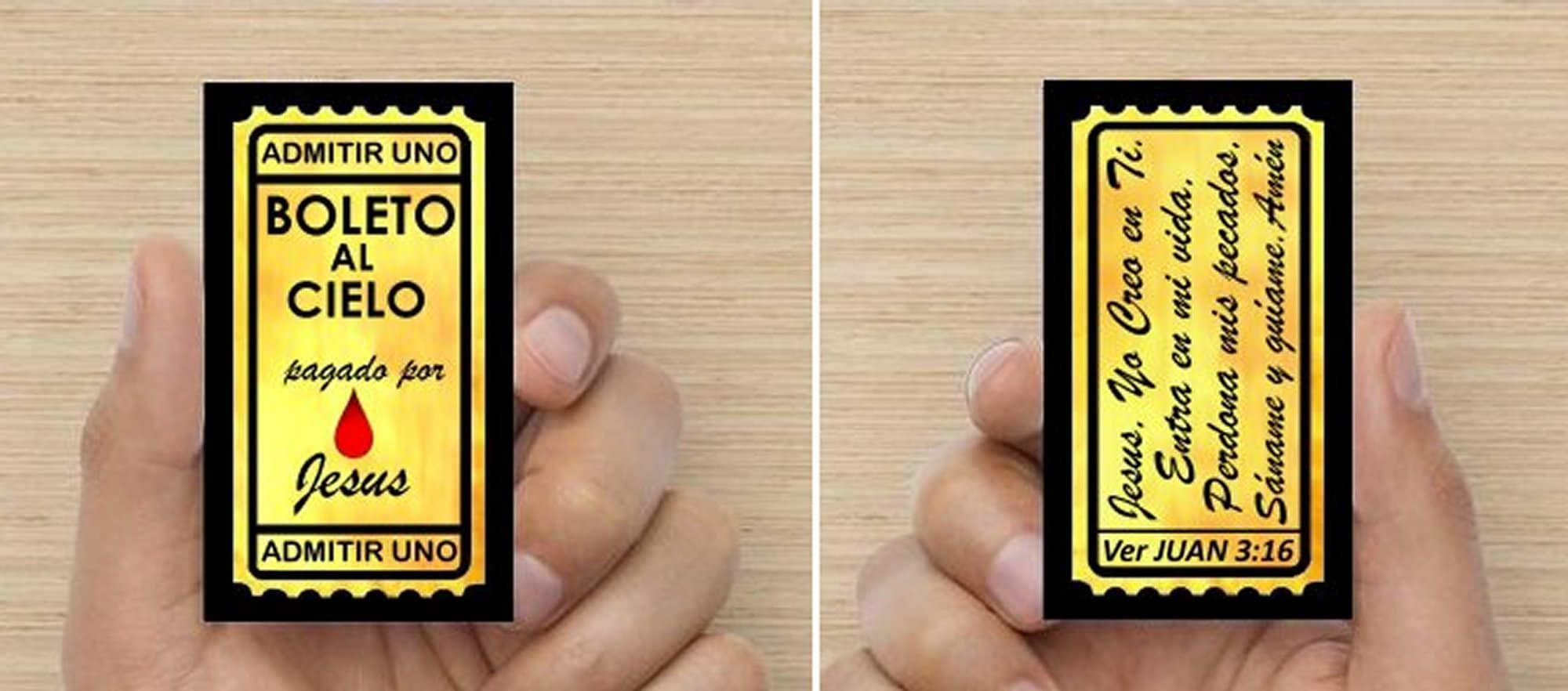 100 cincuenta Espanol Boleto Al Cielo 2-caras Tarjeta De - Etsy