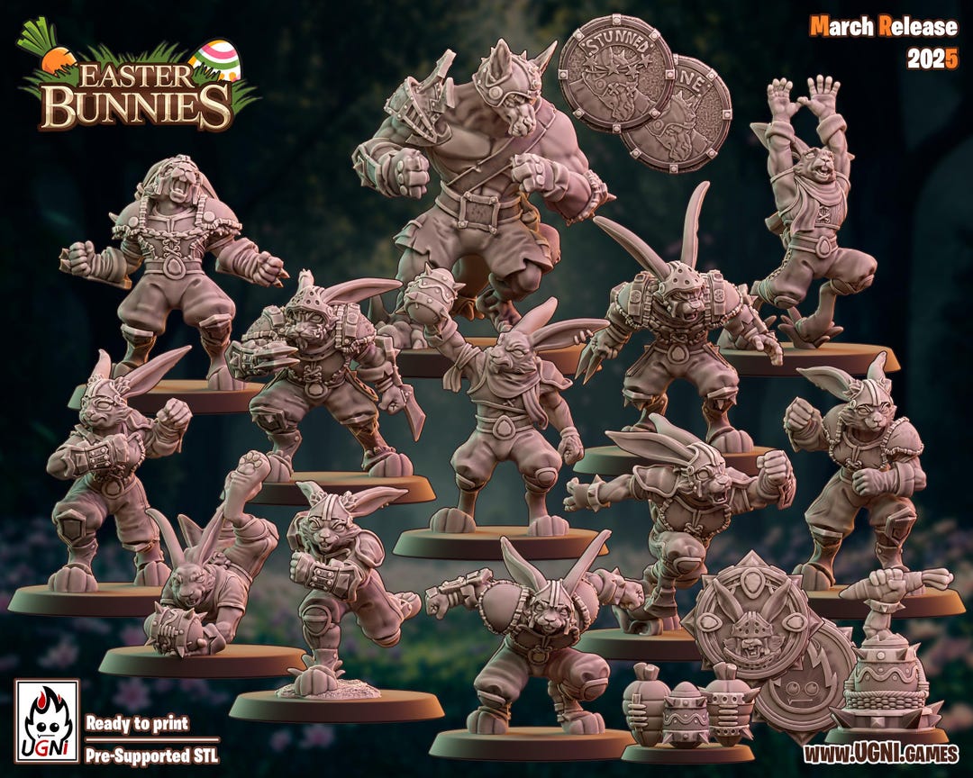 Easter Bunny Fantasy Football Team | 12 Players + Tokens | Frogmen ...