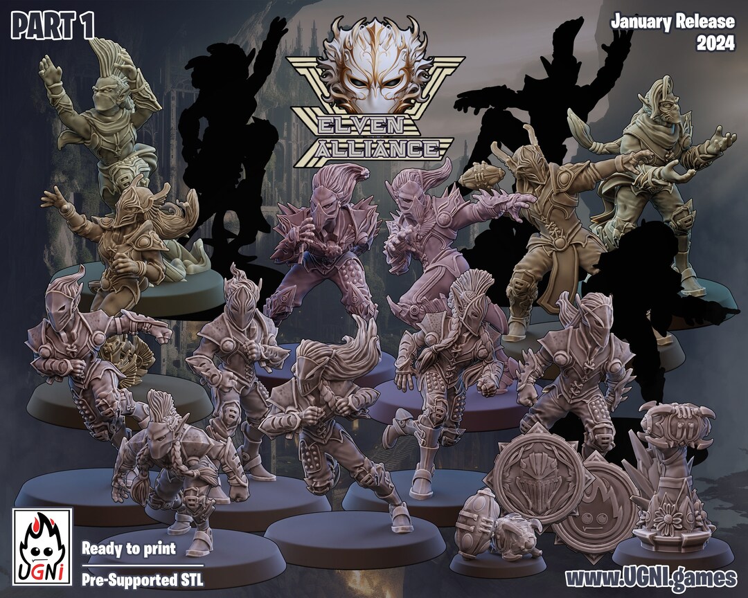Elven Alliance - Fantasy Football Team - UGNI Miniatures - Etsy
