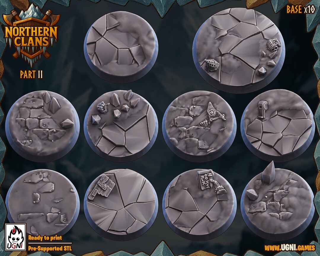 Frozen Ice Fantasy Football Bases | Norse Team | 32mm Scale | UGNI ...