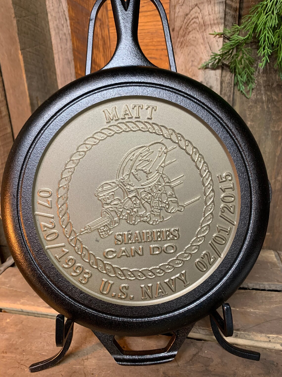 Military Customized Cast Iron Skillet - Etsy