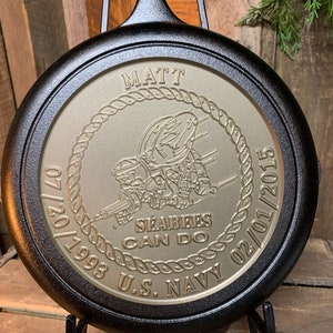 Military Customized Cast Iron Skillet - Etsy