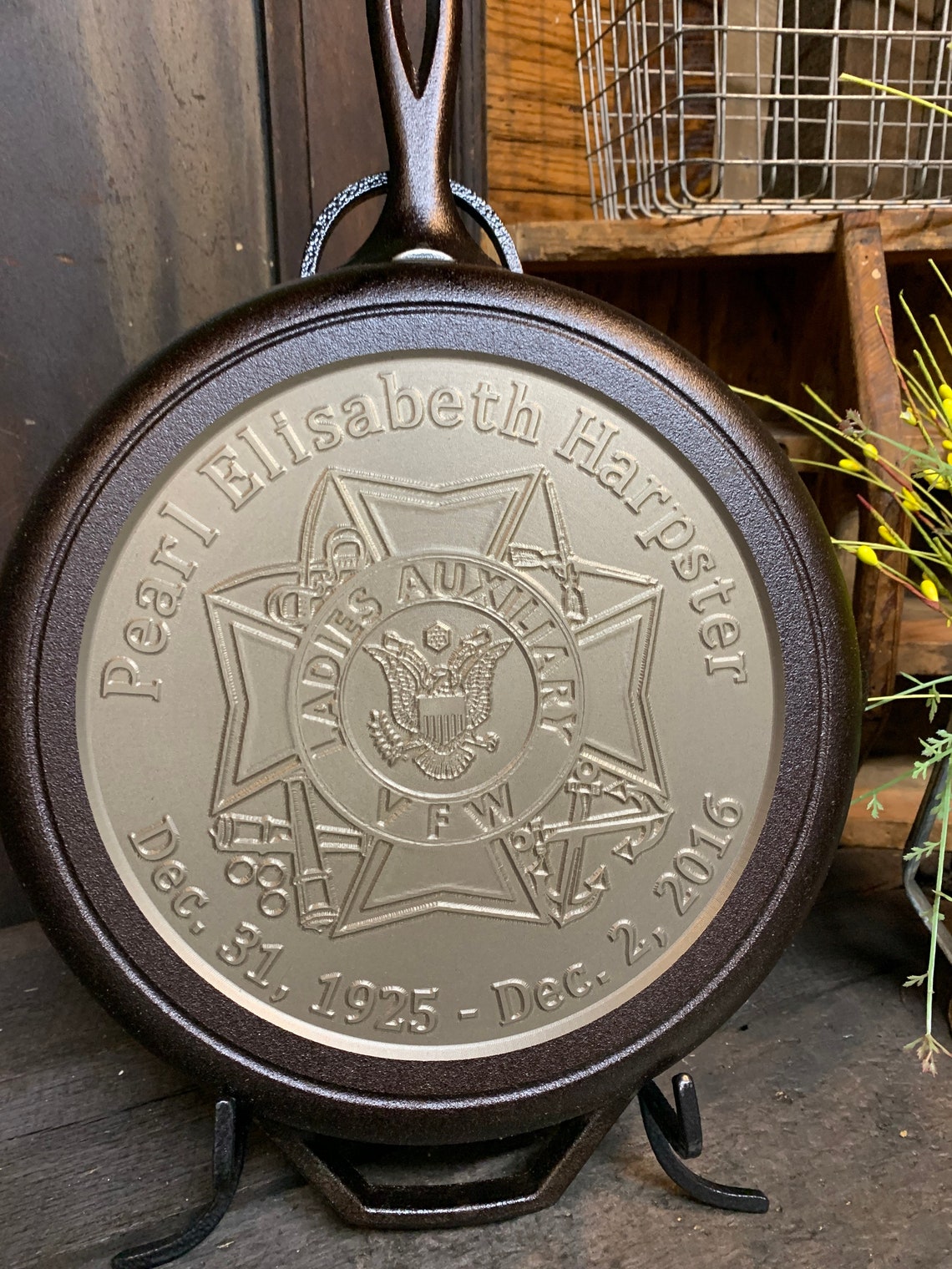 Military Customized Cast Iron Skillet - Etsy
