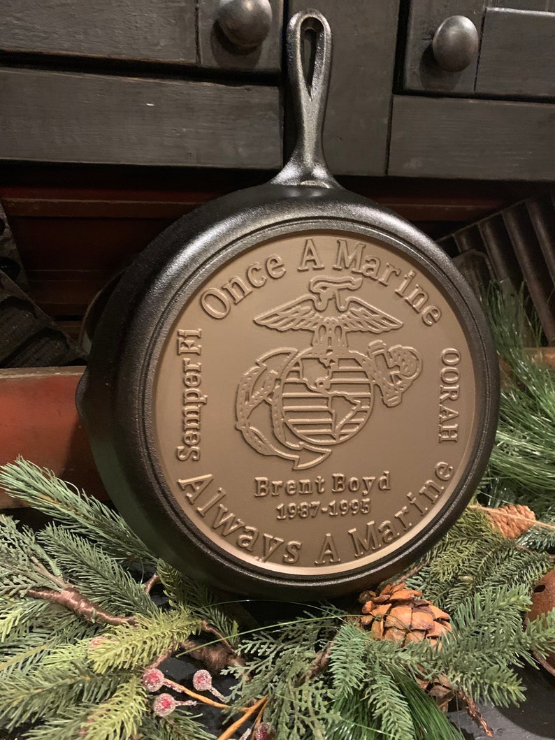 Military Customized Cast Iron Skillet - Etsy
