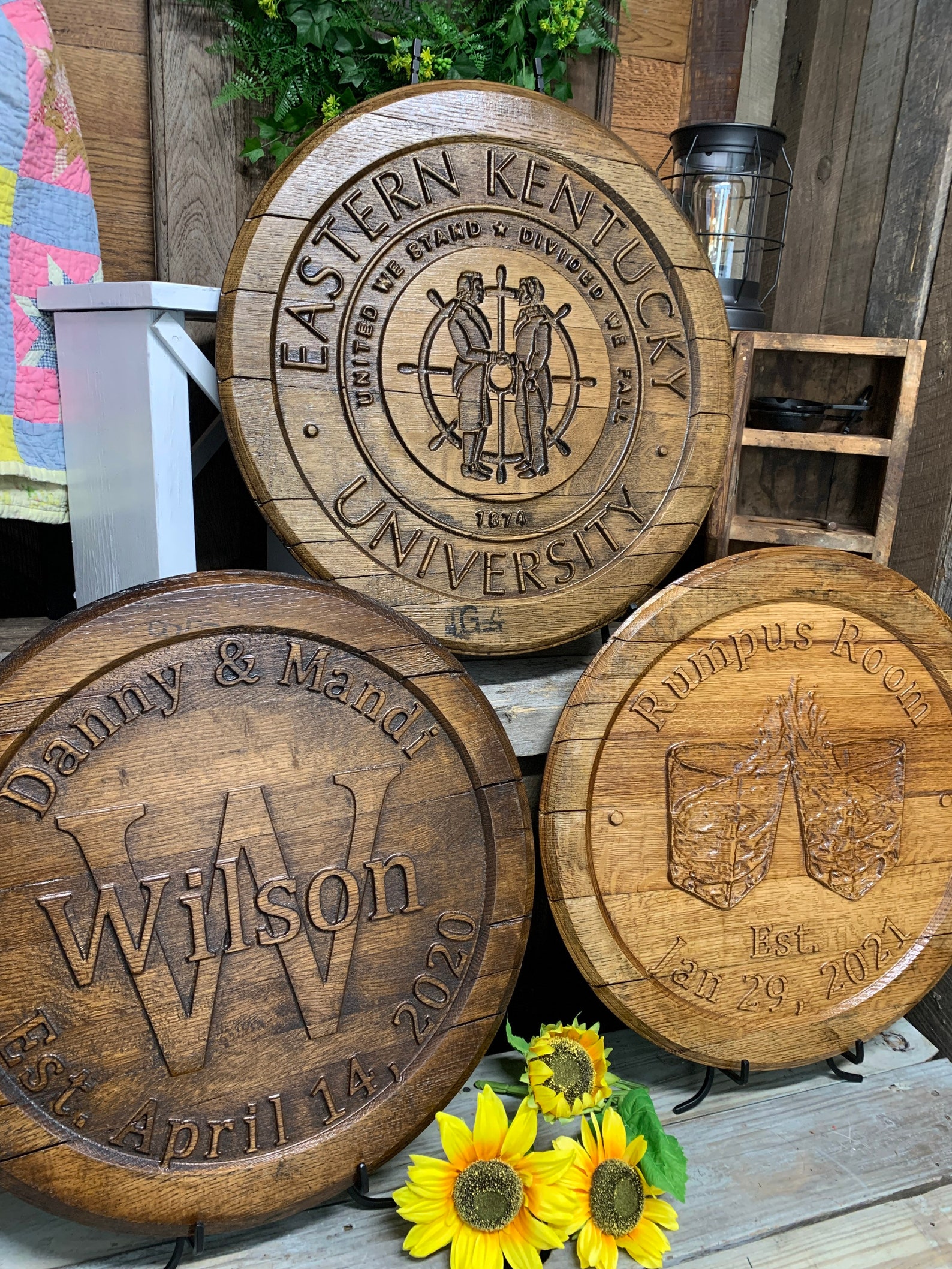Custom Bourbon Barrel Head Signs 3D CNC Machined/carved - Etsy