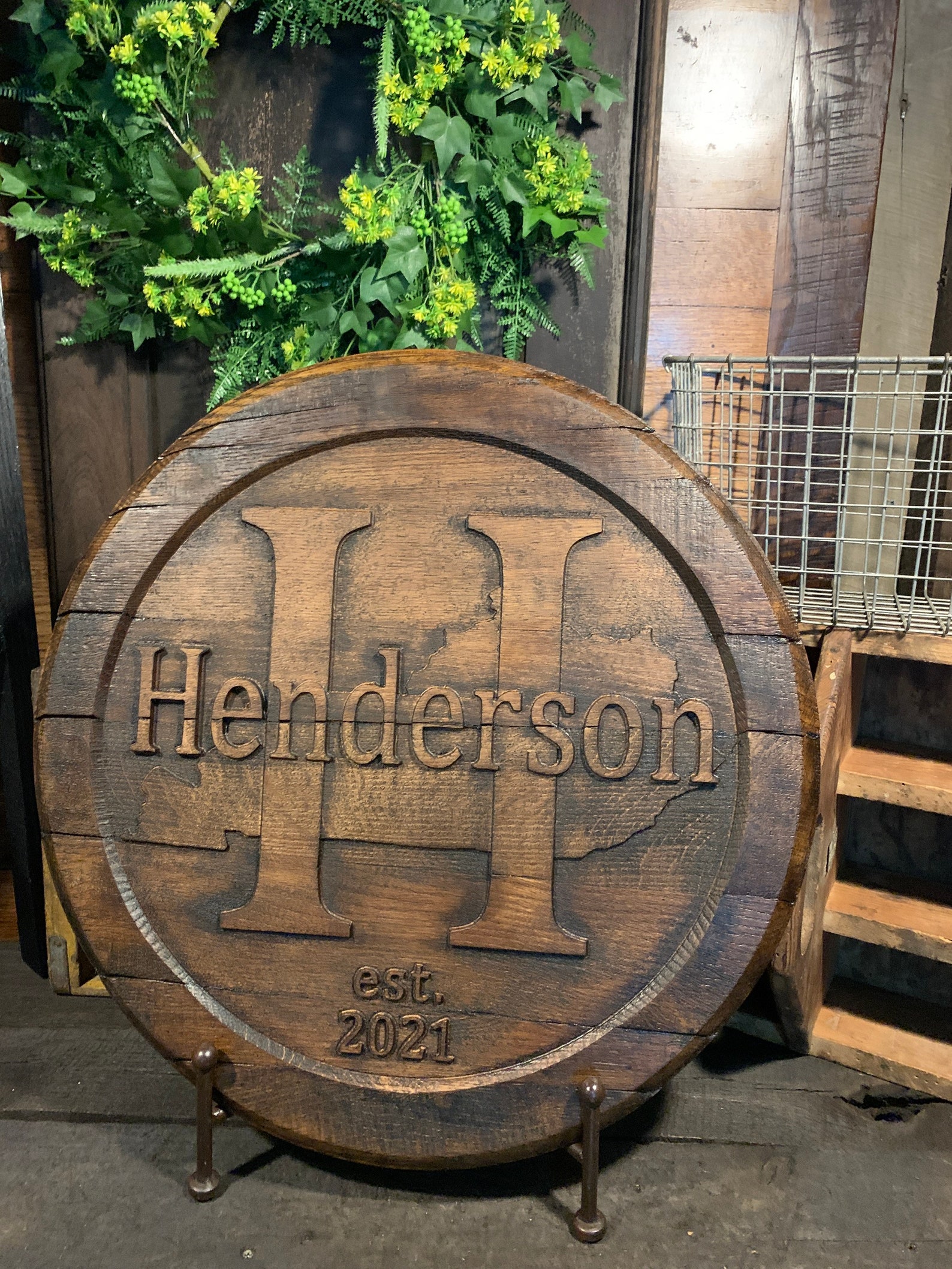 Custom Bourbon Barrel Head Signs 3D CNC Machined/carved - Etsy