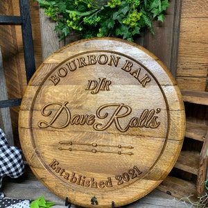 Custom Bourbon Barrel Head Signs 3D CNC Machined/carved - Etsy