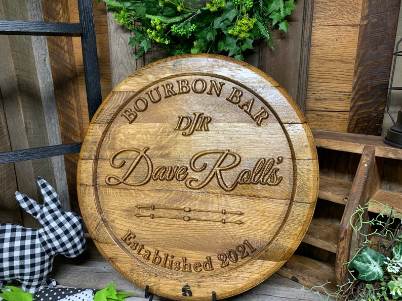 Custom Bourbon Barrel Head Signs 3D CNC Machined/carved - Etsy