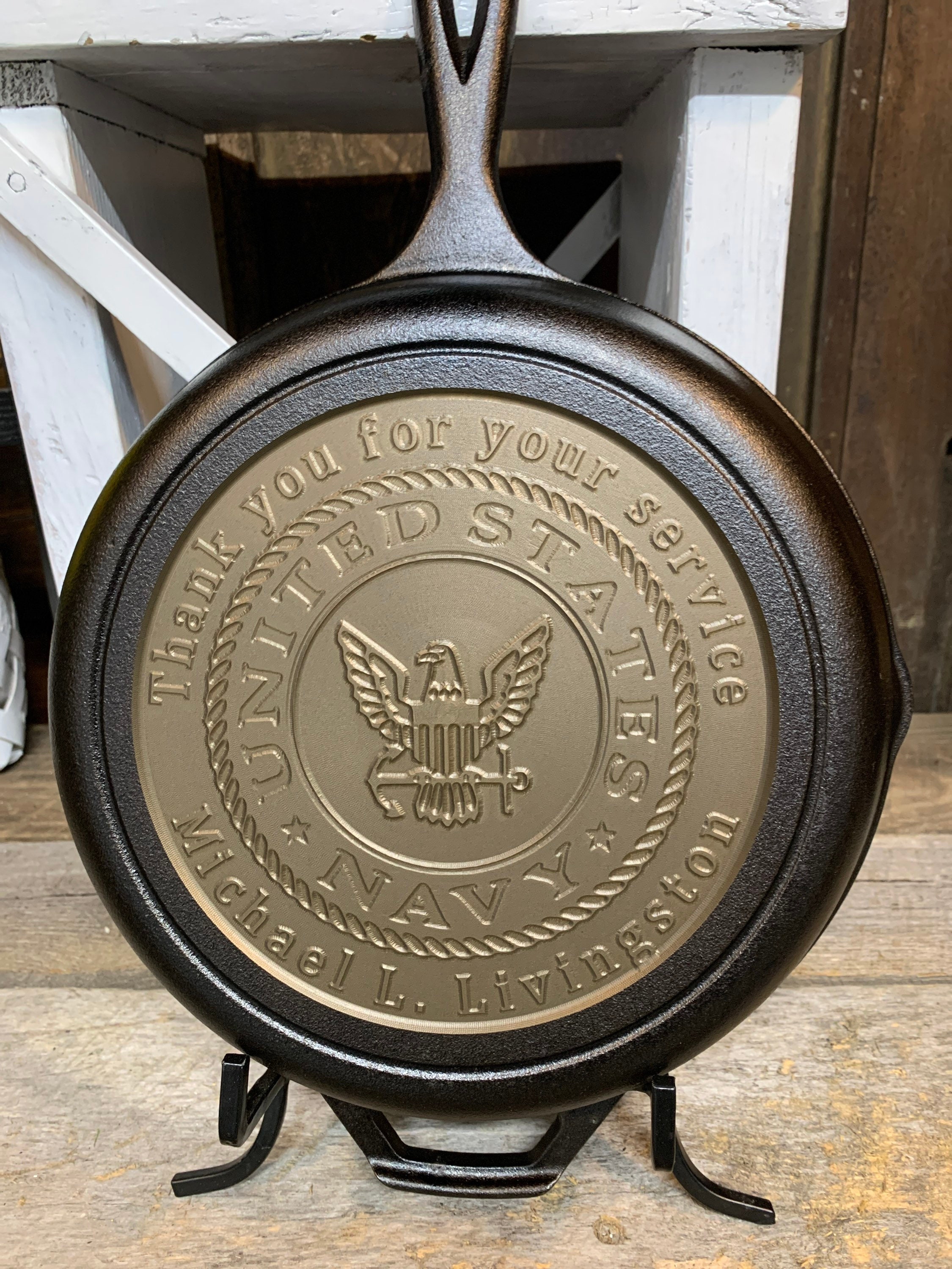 Military Customized Cast Iron Skillet - Etsy