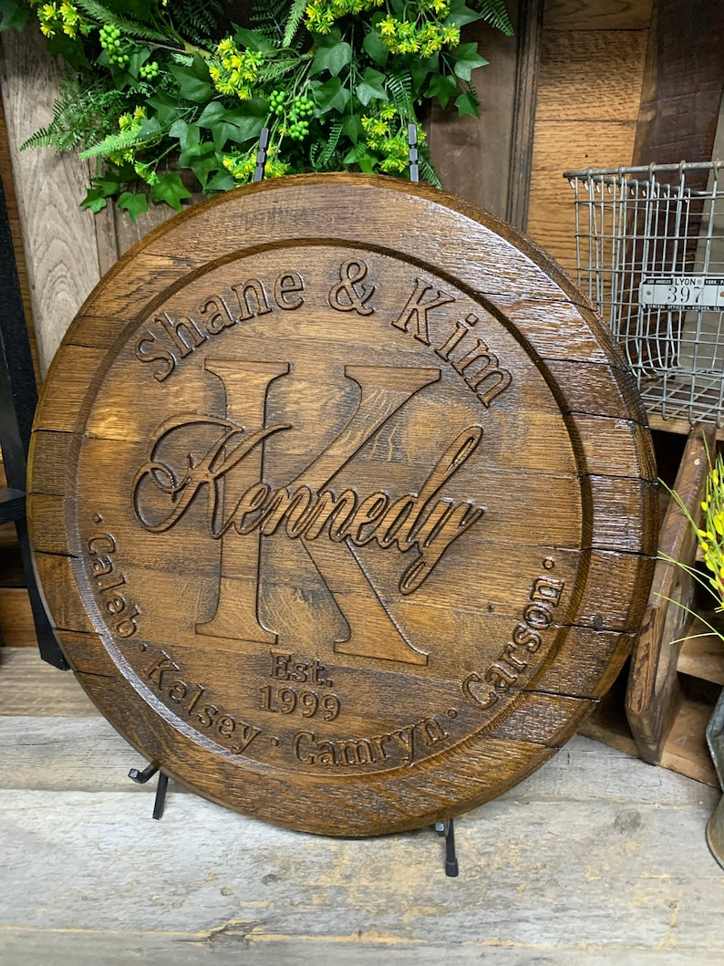 Custom Bourbon Barrel Head Signs 3D CNC Machined/carved - Etsy