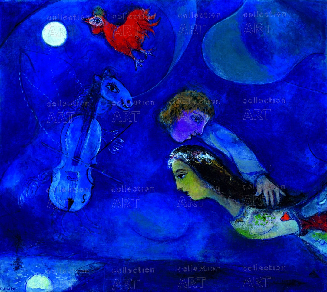 Marc Chagall Coq Rouge Dans La Nuit Wall Art Print Masterpiece High ...