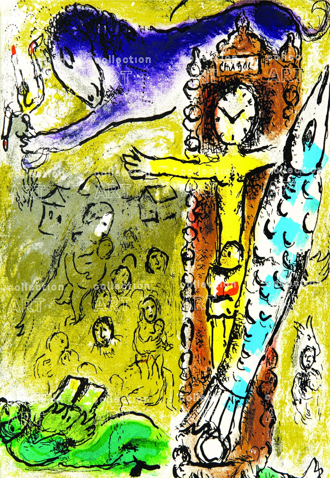 Marc Chagall Christ in the Clock Wall Art Masterpiece Print High ...