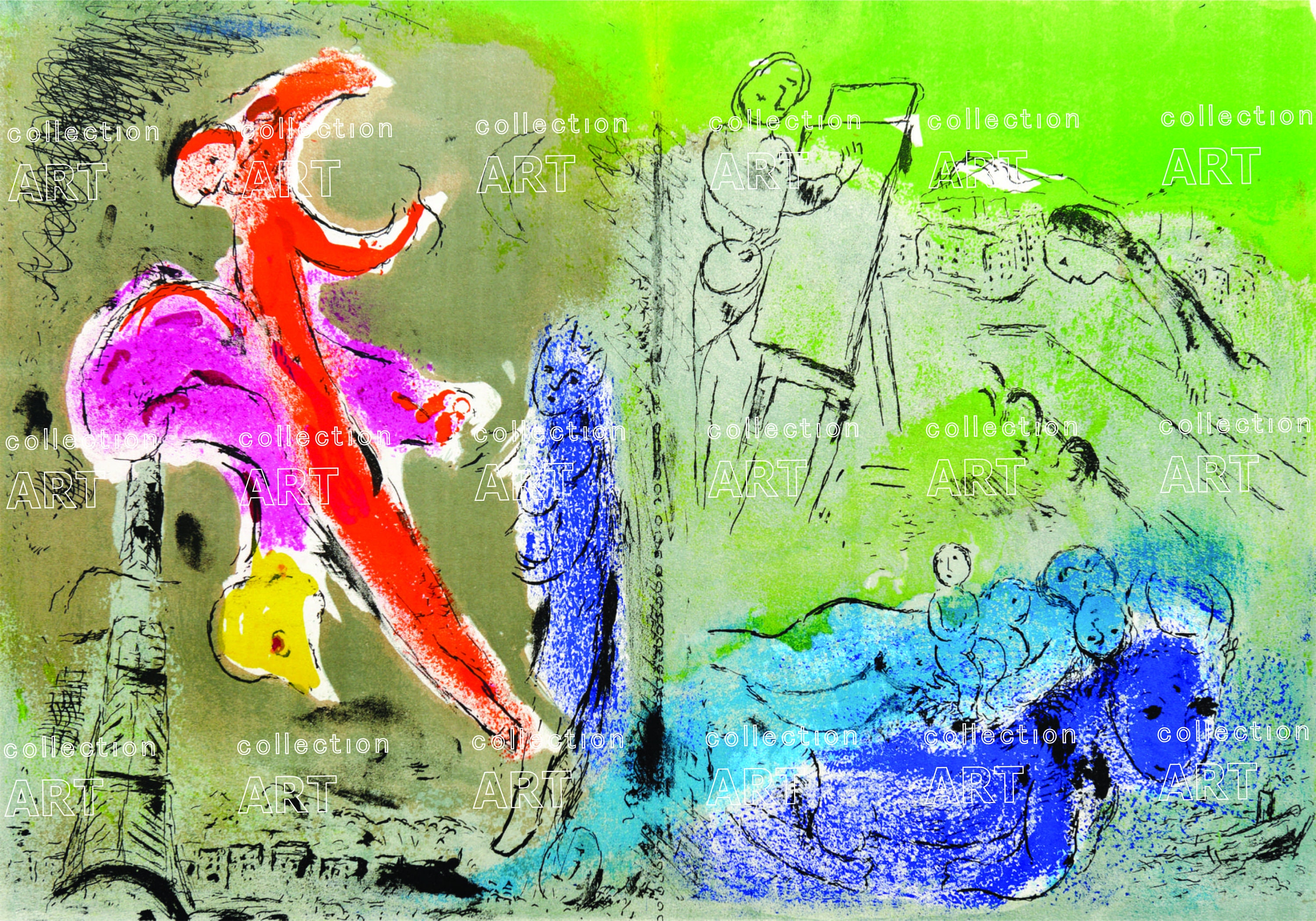 Marc Chagall Dream About Paris Wall Art Masterpiece Print High - Etsy