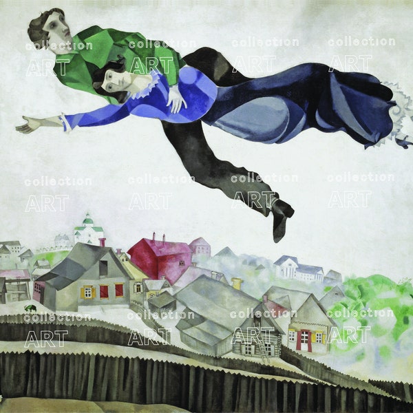 Marc Chagall Over the Town Print - Etsy