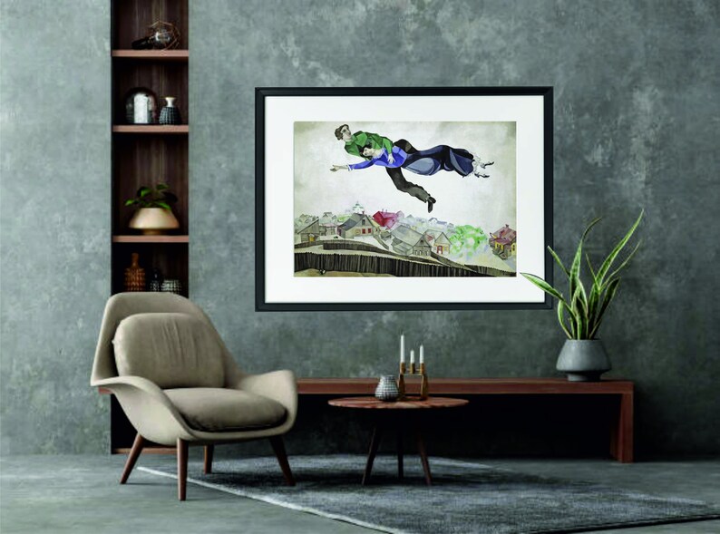 Marc Chagall Over the Town Wall Art Masterpiece Print High Resolution ...