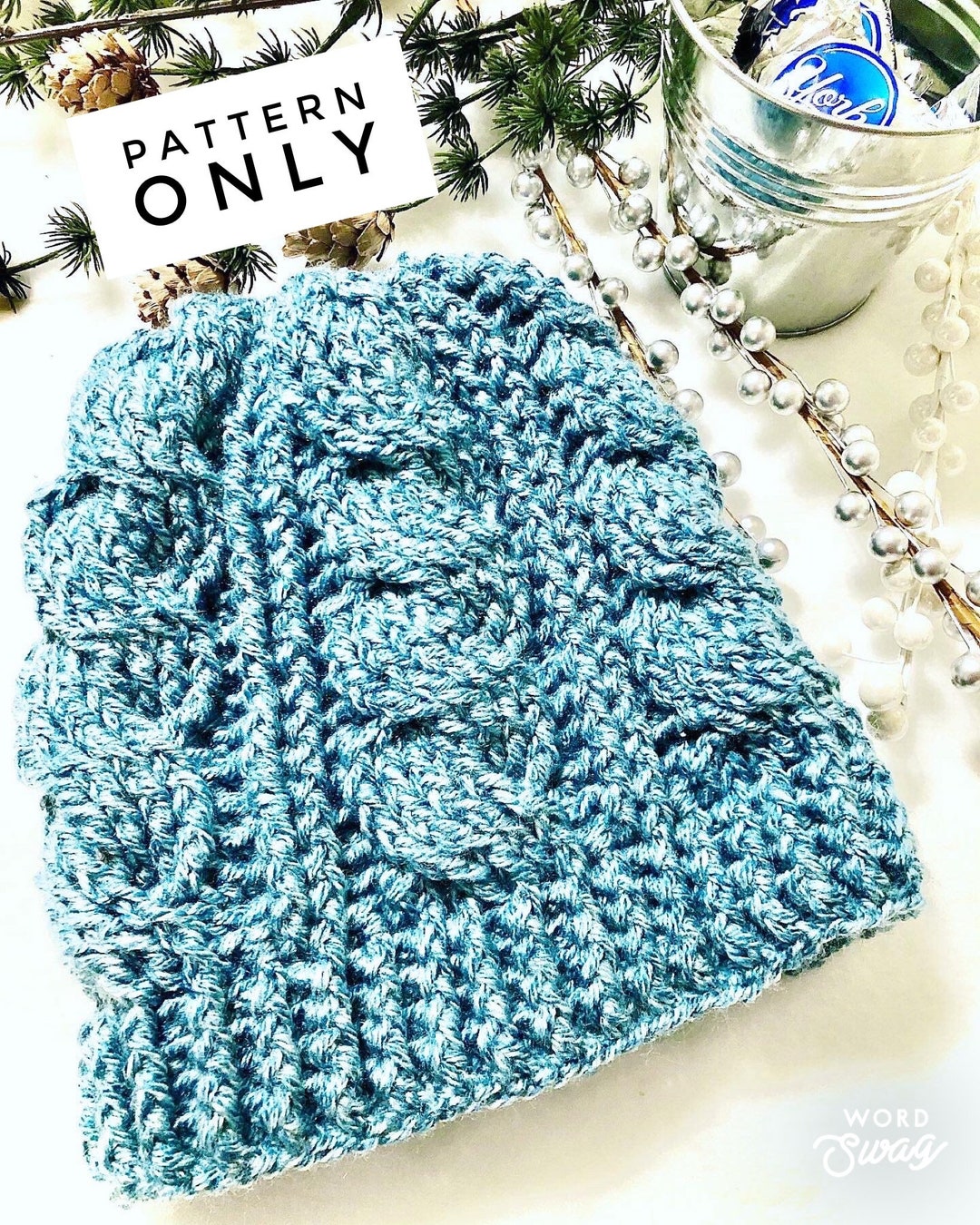 Amanda's Crochet Cable Beanie PATTERN, Crochet Hats, Crochet Hat ...