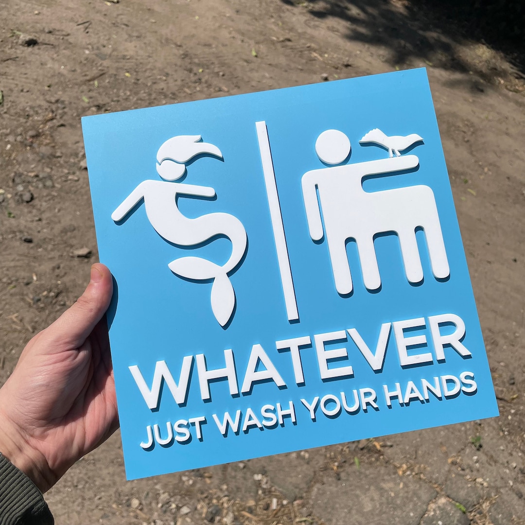 Whatever Just Wash Your Hands - Restroom Sign - Toilet Sign - WC Sign ...