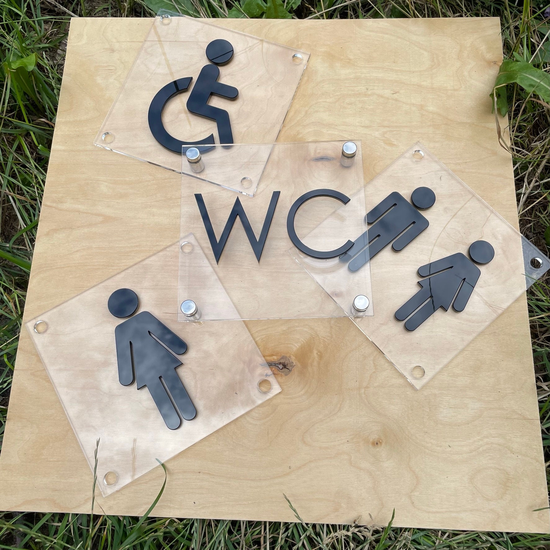 Restroom Sign Toilet Sign WC Sign Men's Room Sign Women's Room Sign ...