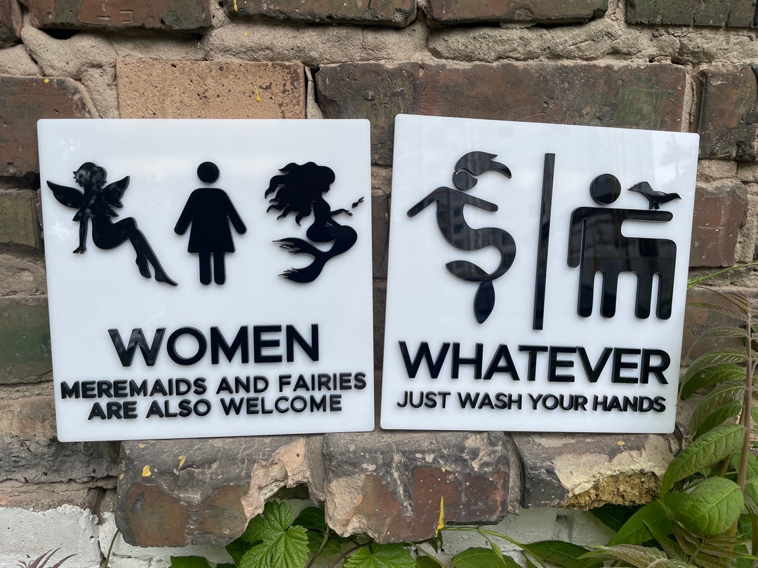Whatever Just Wash Your Hands - All Gender Restroom Sign - Toilet Sign ...