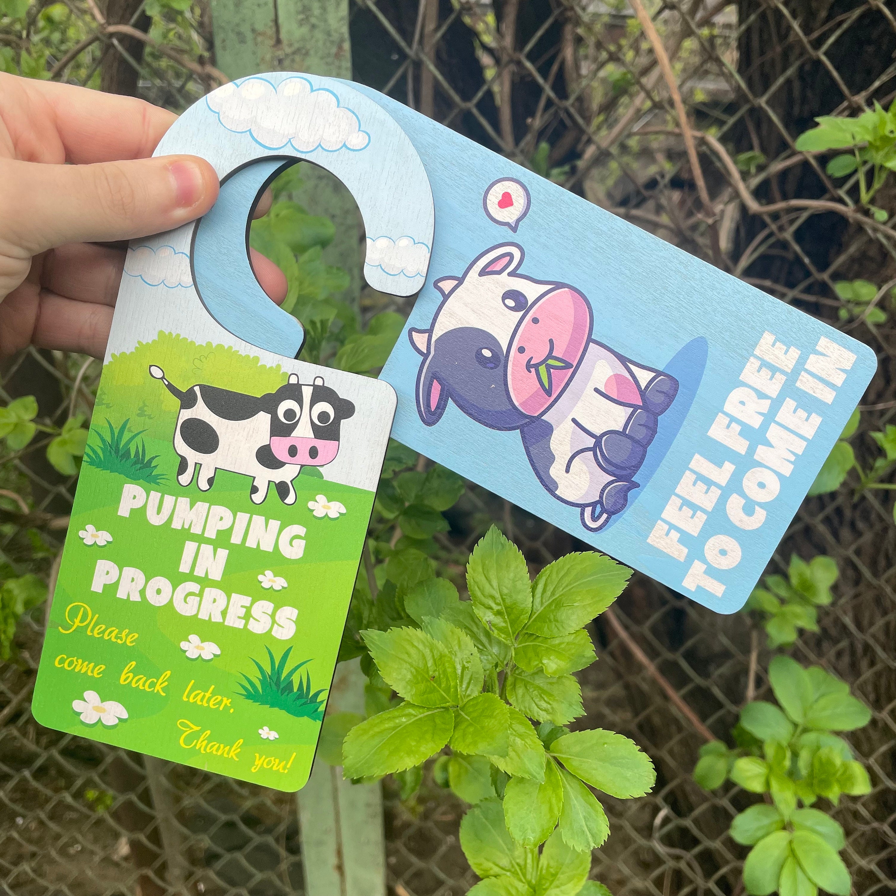 Pumping Sign for Work Pumping Door Hanger Baby Door Hanger Baby ...