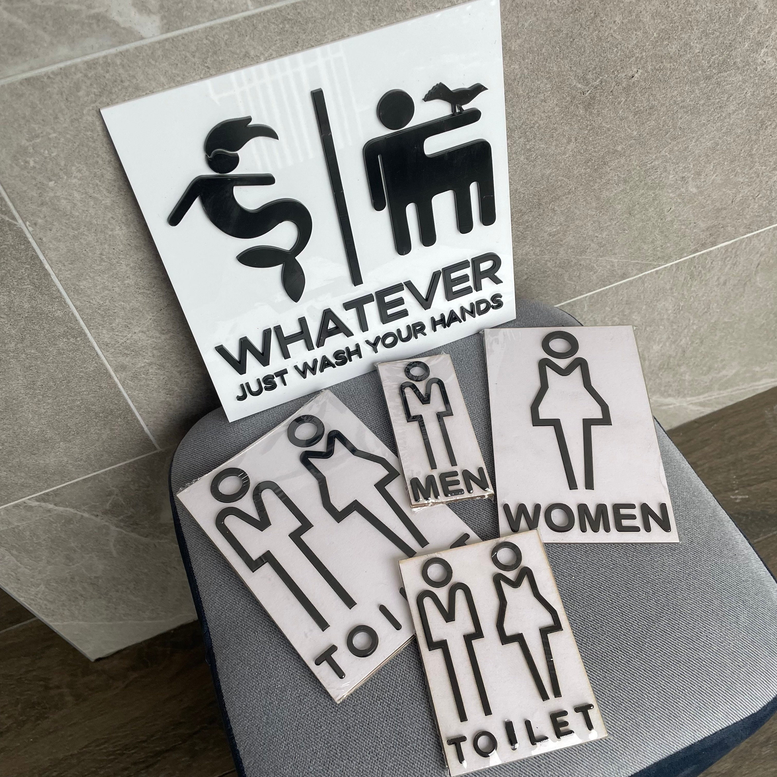 Letrero de baño Letrero de inodoro Letrero de WC Letrero de habitación ...