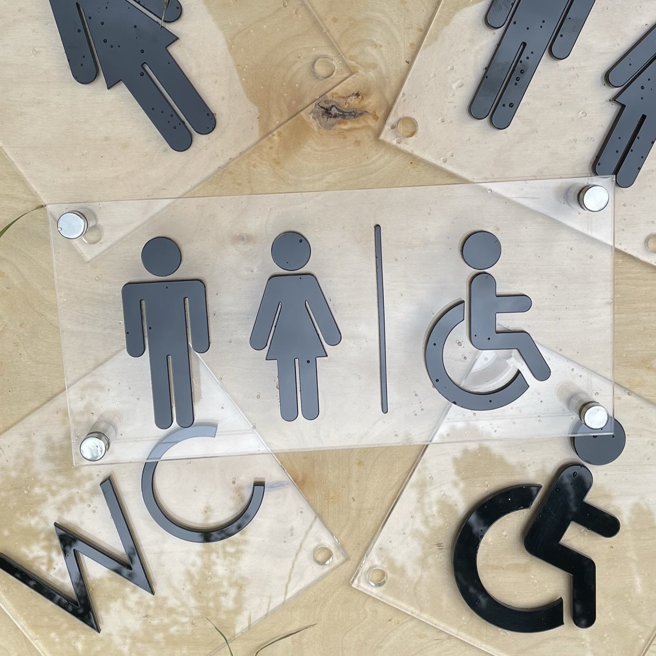 Restroom Sign Toilet Sign WC Sign Disabled Toilet Sign - Etsy