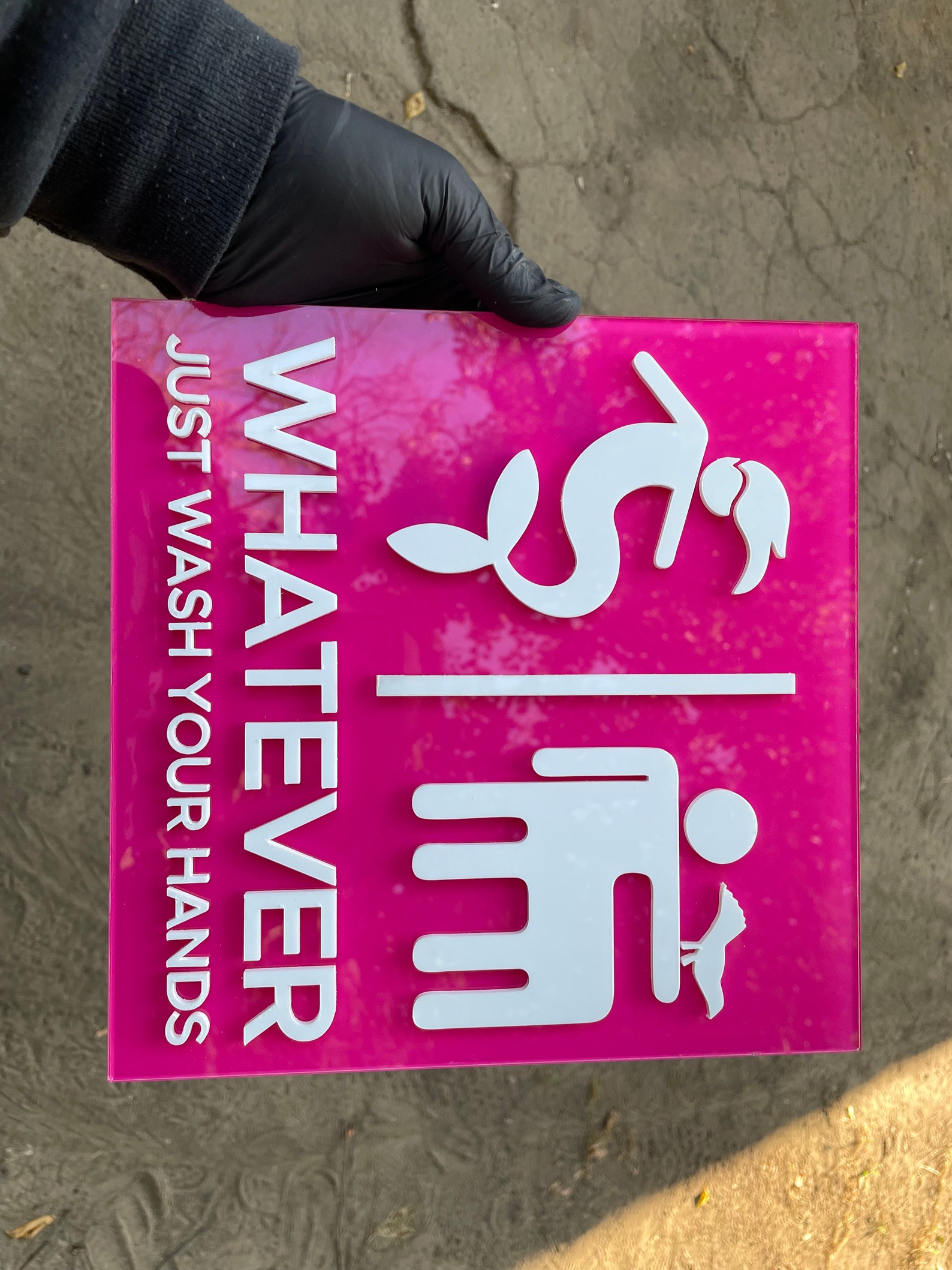 Whatever Just Wash Your Hands - All Gender Restroom Sign - Toilet Sign ...