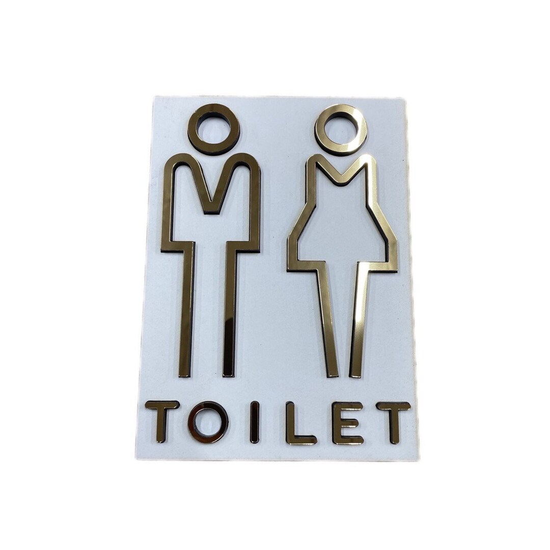 Gold Toilet Sign Restroom Sign WC Sign - Etsy Canada