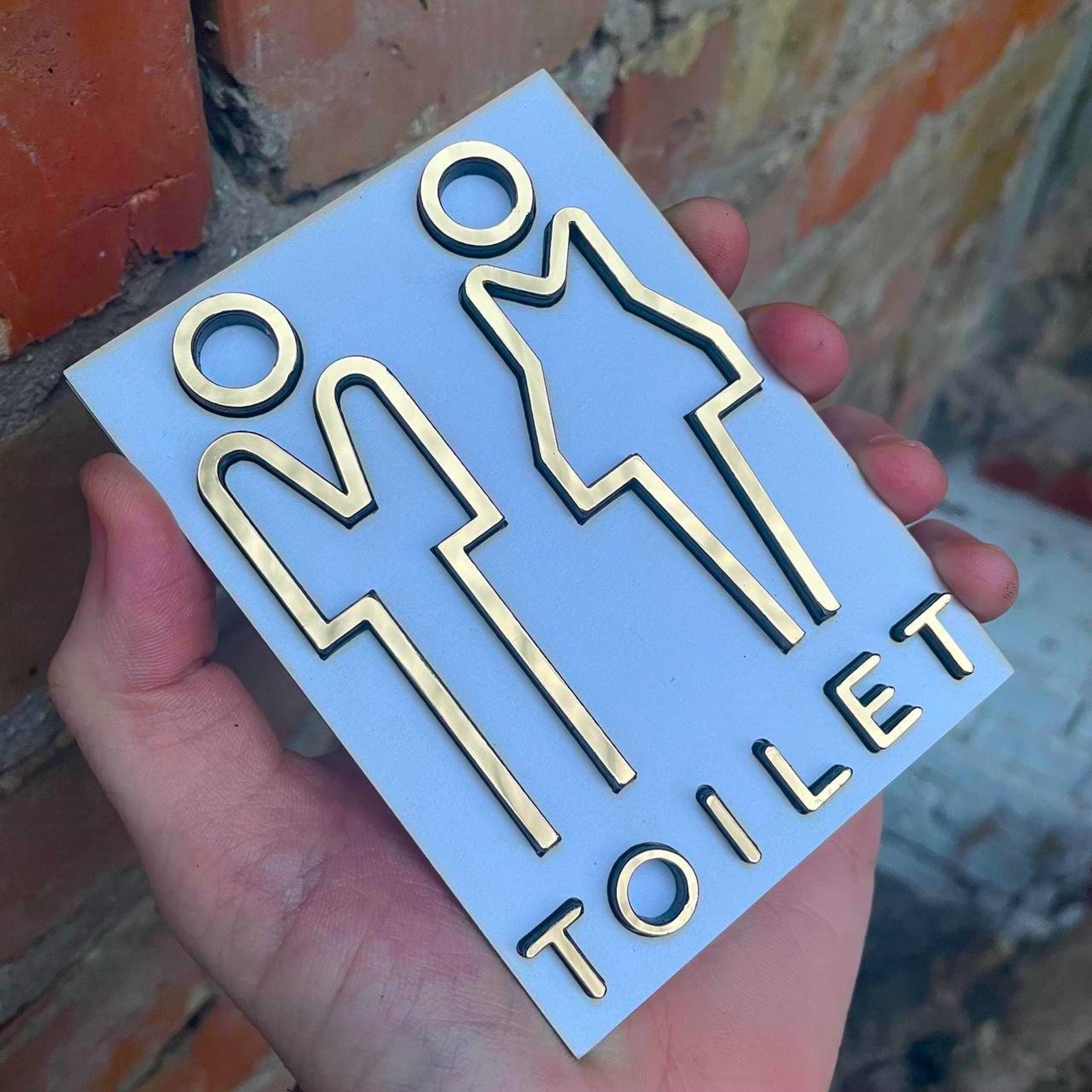 Gold Toilet Sign Restroom Sign WC Sign - Etsy