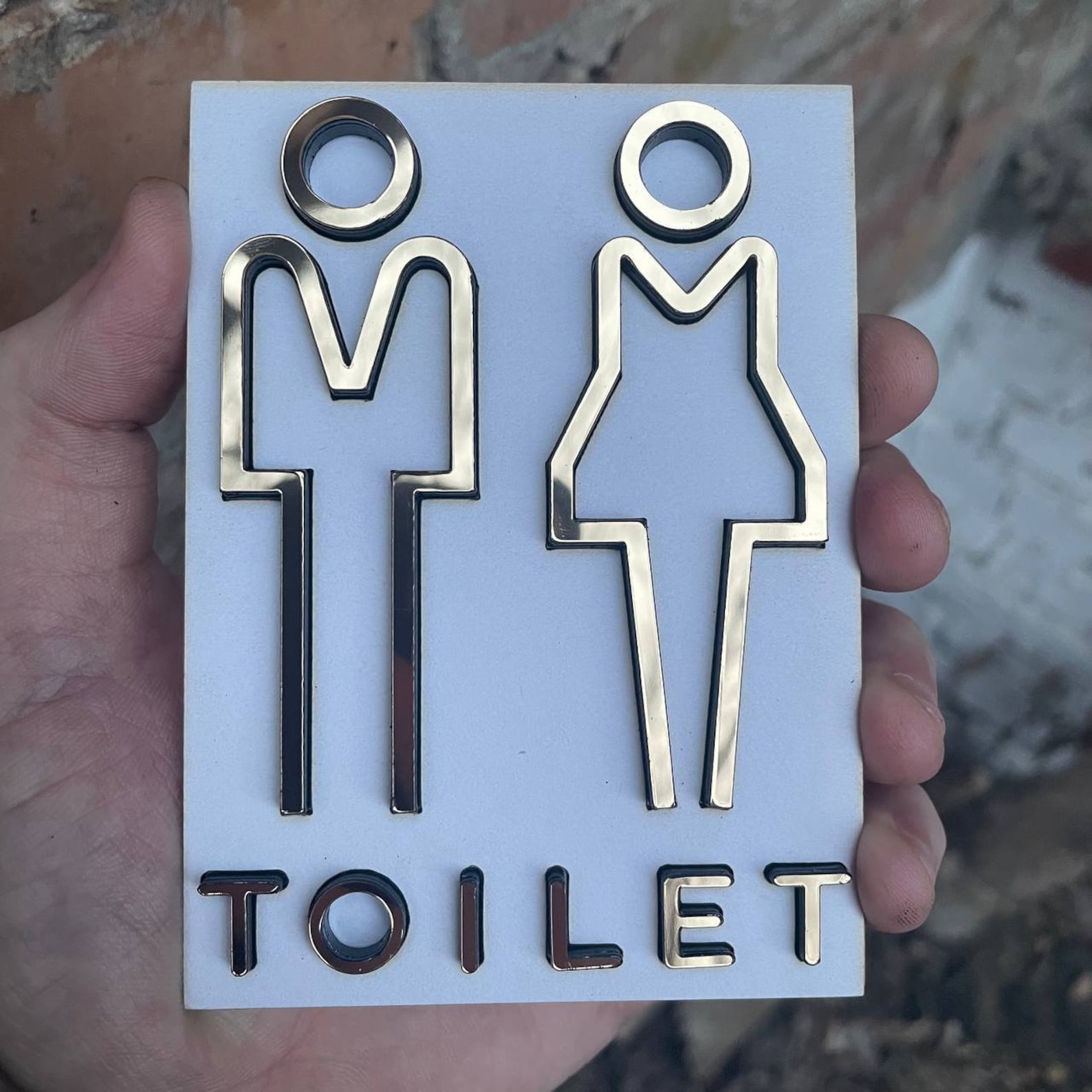Gold Toilet Sign Restroom Sign WC Sign - Etsy