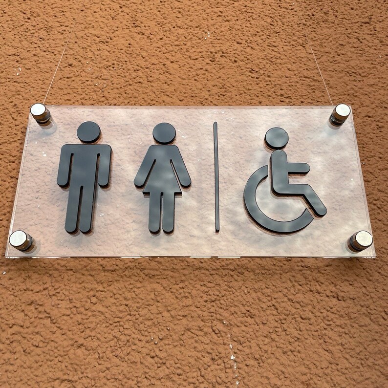 Restroom Sign Toilet Sign WC Sign Disabled Toilet Sign - Etsy