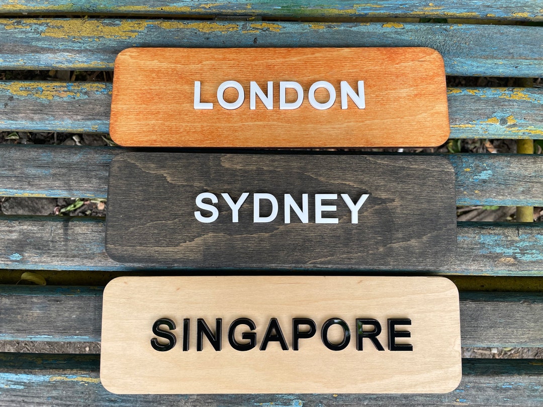 Sign for World Clock - Hotel Reception Clock Sign - City Time Zone ...
