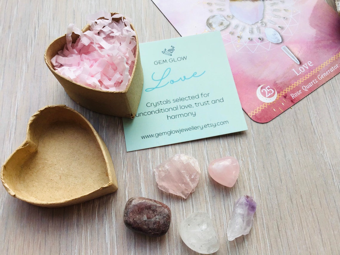 Crystal Set | LOVE | Valentines Crystals Gift Set | Crystals for Love ...