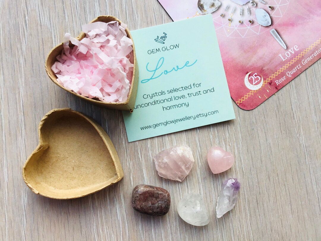 Crystal Set | LOVE | Valentines Crystals Gift Set | Crystals for Love ...