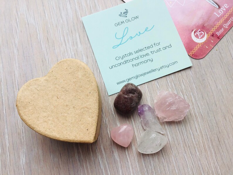 Crystal Set | LOVE | Valentines Crystals Gift Set | Crystals for Love ...