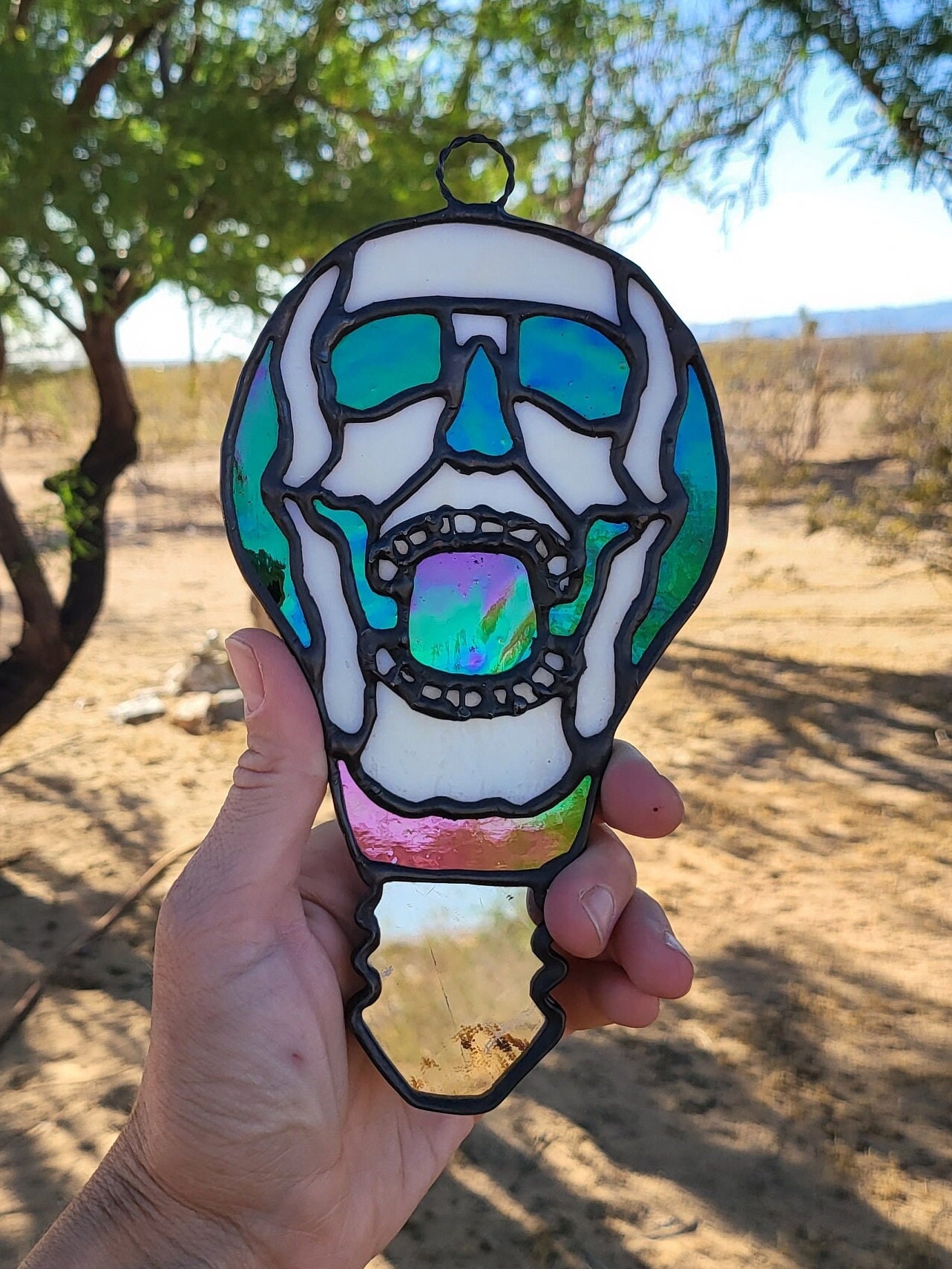 Skull Lightbulb Stained Glass Suncatcher - Etsy